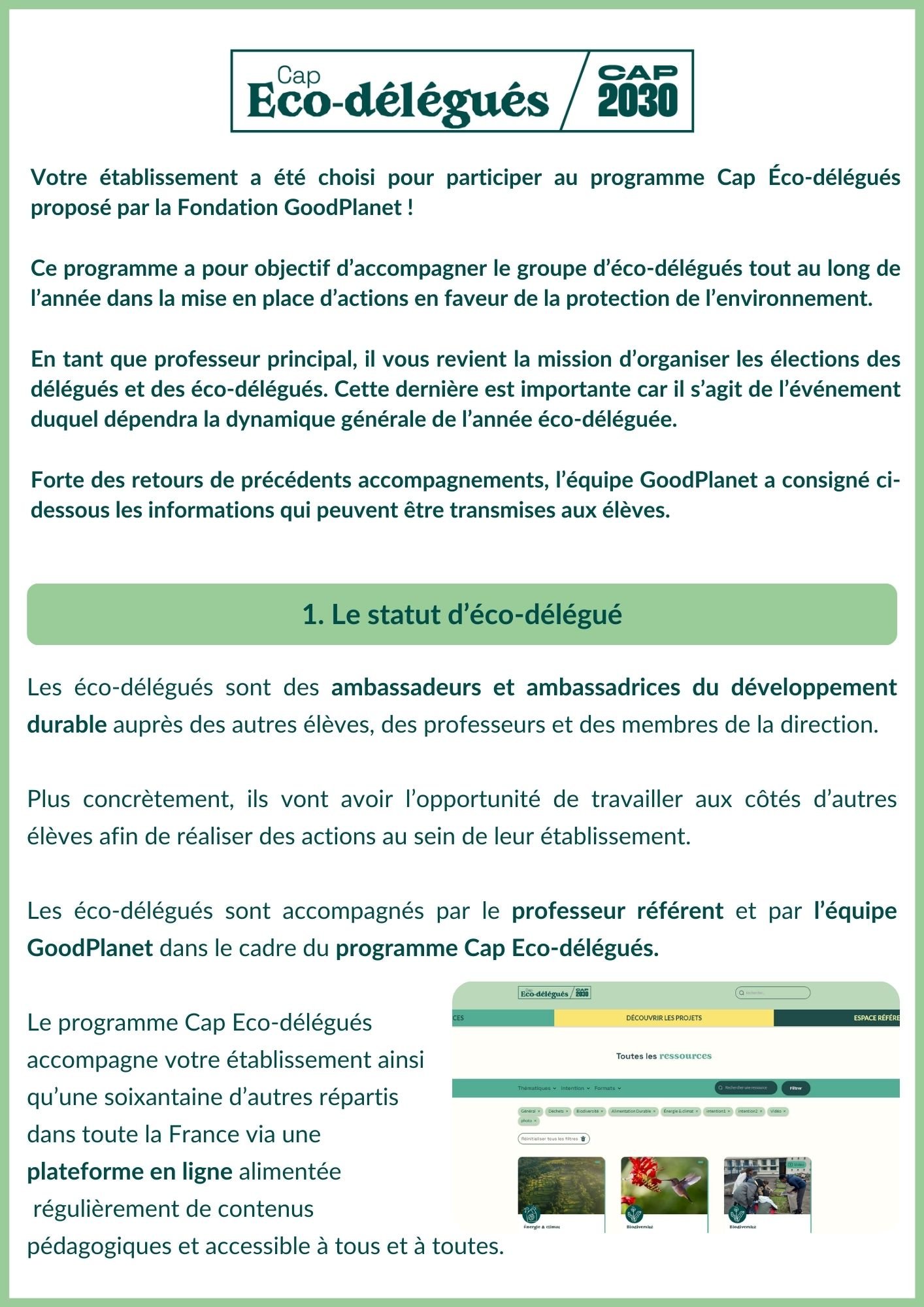 Organiser une élection d'éco-délégués